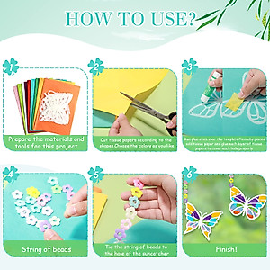 18 Pieces Suncatcher Kit for Kids Butterfly Suncatcher Kit Tissue Paper Butterfly Suncatcher Craft Spring Summer Window Art Kit with 18 Tissue Paper for Spring Summer Craft DIY Butterfly Party Favor