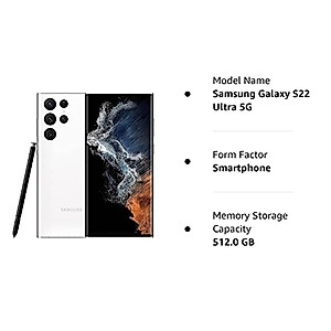 SAMSUNG Galaxy S22 Ultra 5G 512GB AT&T SM-S908U Phantom White (Renewed)