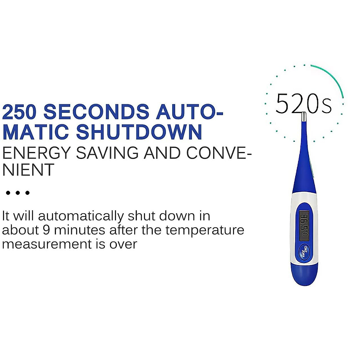 Elolicu Pet Thermometer, Waterproof Digital Veterinary Thermometer Portable Pet Digital Thermometer Pet Thermometer with Reminder Function Thermometer for Dogs Cats Horse Cattle Pigs Sheep