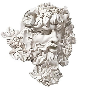 Design Toscano OS6212M Bacchus, Grape Harvest Wine Greenman Face Wall Sculpture, Medium Size, 10 inches wide, 12 inches tall, Handcast Polyresin, Antique Stone Finish