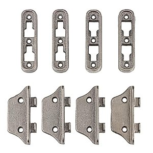 Cast Iron Bed Rail Fastener Set | Pack of 4 | Bed Frame Replacement Hardware | Brackets for Connection Bed Frame and Other Furniture | BB2-CI