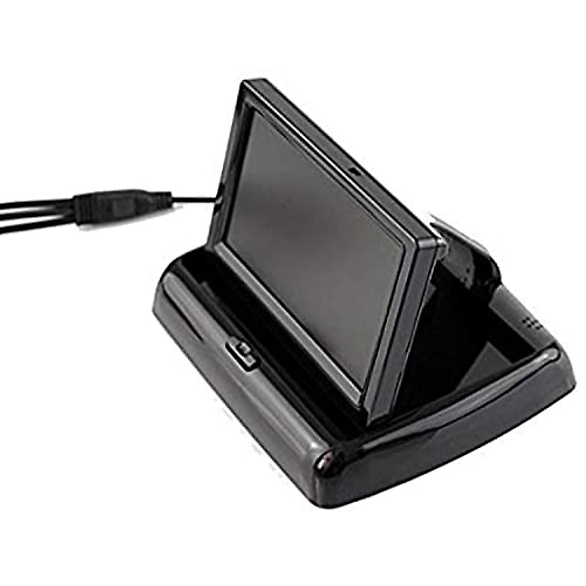 4.3" Car Auto Foldable Monitor LCD Screen Dash Stand 3M Sticker 12-24V Input Universal for Truck Auto 2 RCA Video Channels for Backup Camera/Rear View/DVD/Media Player