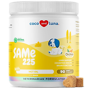 Same for Dogs - 90 Soft Chews - S-Adenosyl-L-Methionine - with MCT Oil for Better Absorption - Promotes Brain Health, Liver Support, and Cognitive Function