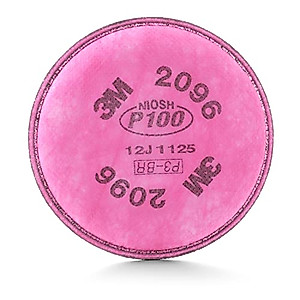 3M P100 Respirator Filter 2096, 1 Pair, Helps Protect Against Oil and Non-Oil Based Particulates, Nuisance Level Acid Gas Relief, Dust, Fumes, and Mists.