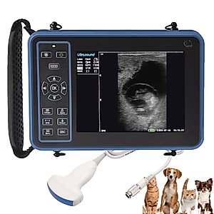 Ultrasound Machine for Pregnancy, 3.5Mhz Veterinary B-Ultrasound Mechanical Sector Probe, for Sheep, Dog, Cat and Pig Detect, 8 Color Panels, 256FPS Video Recording, with Volume Heart Rate Measurement