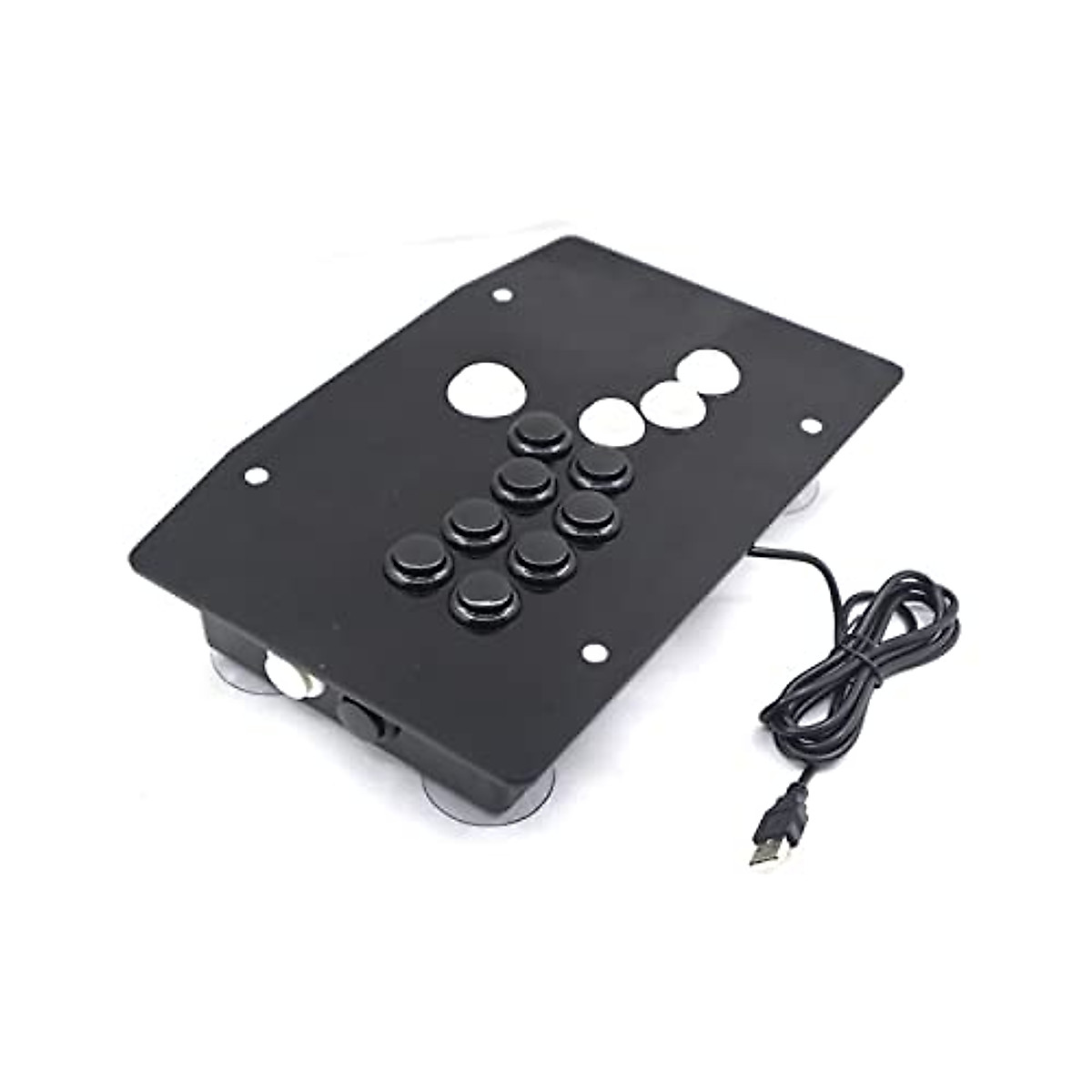 DIACCO J500B All Buttons Style Arcade Joystick Fight Stick Game Controller for PC USB (Color : Red and Black)