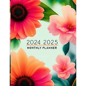 2024-2025 Monthly Planner: Plan Your Way to Success with Our Large Floral Two-Year Agenda Organizer Diary | 24 Months from January 2024 to December 2025 .