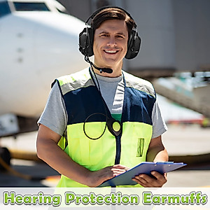 Yunsailing 6 Pcs Ear Protection Noise Reduction Headphones Nrr 28db Safety Hearing Ear Muffs Shooting Gun Range Mowing(Black)