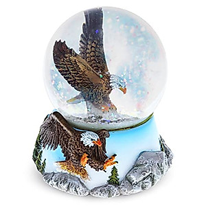 CoTa Global Eagle Snow Globe - Sparkly Water Globe Figurine with Sparkling Glitter, Collectible Novelty Ornament for Home Decor, for Birthdays, Christmas, and Valentine's Day - 65mm