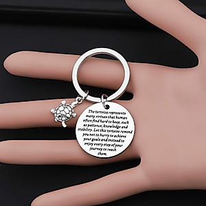 ENSIANTH Tortoise Keychain Tortoise Lover Gift Turtle Keychain Inspirational Gift for Friend (Tortoise Keychain)
