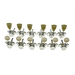 3L3R Guitar Vintage Style Locking Tuners Tuning Pegs Keys Guitar Machine Heads Guitar Part for Les Paul Guitars Nickel with Tulip Button