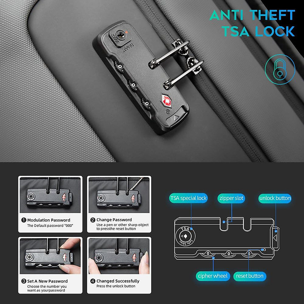 BANGE Anti Theft Backpack With TSA Lock,Waterproof Backpacks With YKK Zipper, High Tech Business Backpack For Men And Women, Laptop Backpack Fits For 17.3 Inch Notebook…