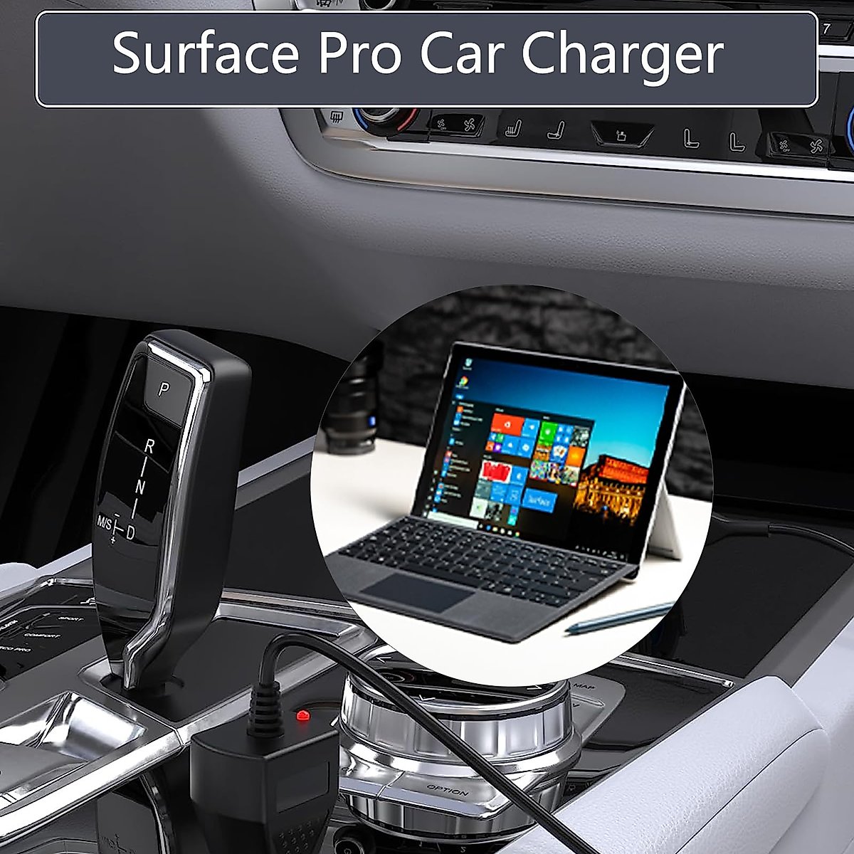 Surface Pro Car Charger 15V2.58A Surface Car Adapter for Microsoft Surface Pro 3/Pro 4/Pro 5/Pro 6/ Pro 7/Pro X Tablet, Surface Book, Surface Go, Surface Laptop 【4.9FT】