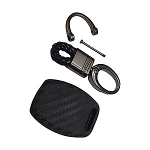 Silicone Remote Key Cover Carbon Fiber Style 3 Buttons with Keychain For Honda Vehicles
