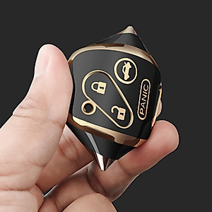 Bqepe for Honda Key Fob Cover Keychain Fit for Accord Crosstour Civic CR-V Pilot Element Smart Key Shell Case (Black)