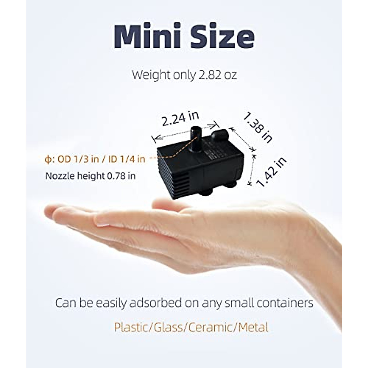 MSELTOS Drain Pump for Commercial Ice Maker, 5 ft Lift, 55 GPH Removable Condensate Pump for Portable AC Unit, Air Conditioner, Dehumidifier, Ice Machine, 110V ~ 240V, Automatic Submersible Water Pump