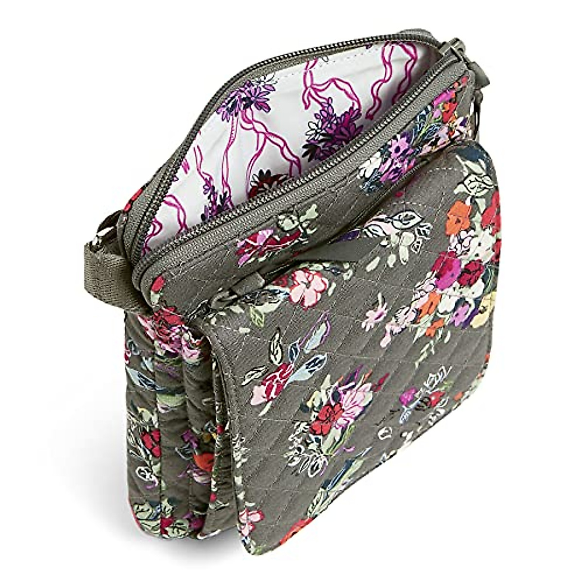 Vera Bradley Women's Cotton Mini Hipster Crossbody Purse With RFID Protection, Hope Blooms - Recycled Cotton, One Size