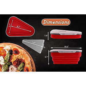 Pizza Storage Container Collapsible | Burguer Holder | With 5 Serving Trays | Improved | Pizza Slice Container | Silicone Collapsible Reusable Microwavable & Dishwasher Safe | Leftover Slice Container