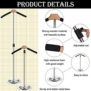 Youdaju 3 Pack Adjustable T-Shirt Display Stand,20-28" Height Shirt Display Shoulder Stand Shirt Rack Steaming Clothes Holder Sturdy Clothing Rack for Retail Vendor T Shirt Display Stand for Shops