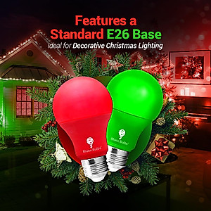 6 Pack BlueX LED A19 Green Light Bulbs - 9W (60Watt Equivalent) - E26 Base LED Green Bulb, Party Decoration, Porch, Home Lighting, Holiday Lighting, Decorative Illumination Green LED Bulb