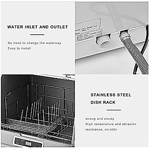 YDTZ Complete Portable Countertop Dishwasher with 5-Liter Built-in Water Tank, 5 Programs, Baby Care, Glass & Fruit Wash No Installation of Small Kitchen Dishwashing Machine (White)