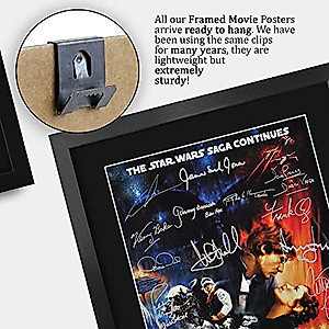 HWC Trading Star Wars - The Empire Strikes Back Movie Poster Cast Signed 16 x 12 inch Framed Gift Printed Autograph Film Print Photo Picture Display - 16" x 12" Framed