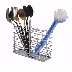 kaileyouxiangongsi Utensil Drying Rack/Chopsticks/Spoon/Fork/Knife Drainer Basket Flatware Storage Drainer,2 Divided Compartments, Sturdy 304 Stainless Steel, Rust Proof