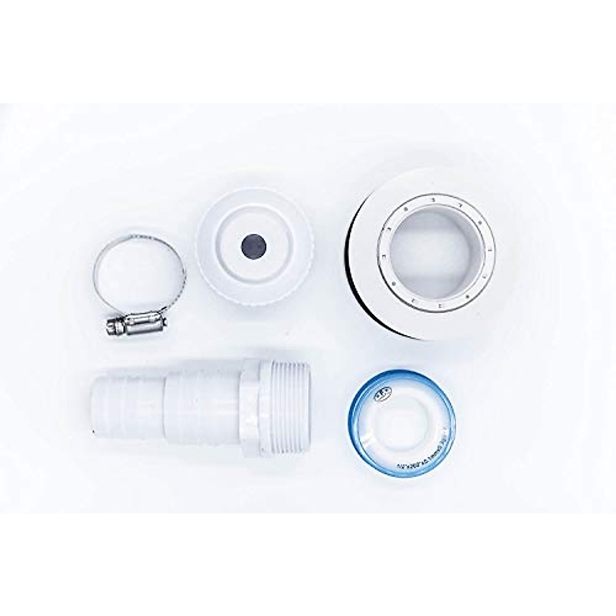 FibroPool Pool Return Jet Kit - Complete with Fittings, Eyeball Assembly, Clamp, Gaskets and PTFE Thread Tape - Compatible with Above Ground Pools