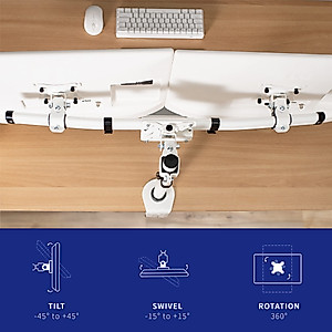 VIVO Dual VESA Bracket Adapter, Horizontal Assembly Mount for 2 Monitor Screens up to 27 inches, MOUNT-VW02A