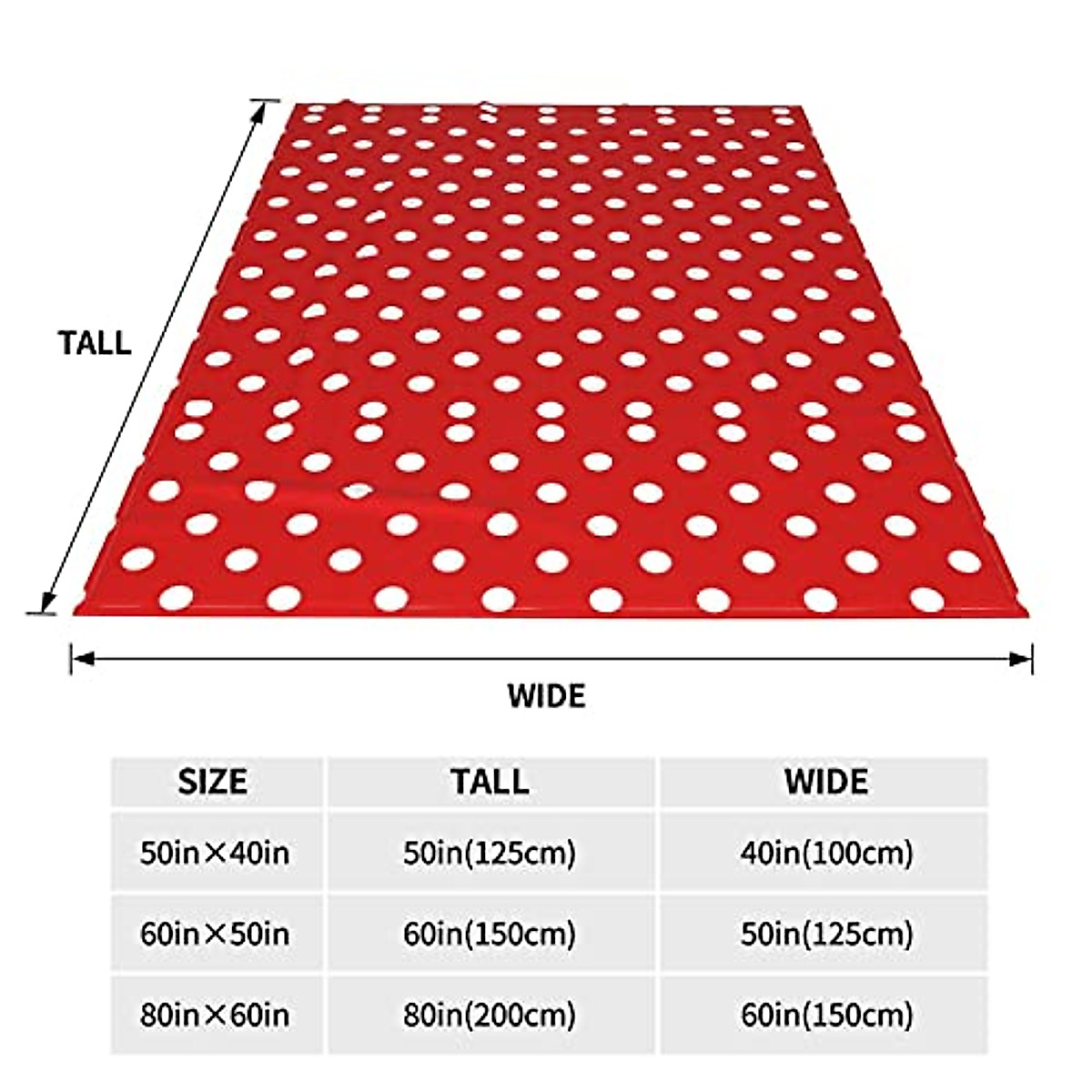 Fashion Funny Red Polka Dot Throw Blanket for Couch Super Soft Cozy Flannel Blanket Throw for Shawls and Wraps Adults (50"x 40")