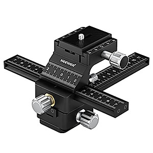 NEEWER 4-Way Macro Focusing Rail Slider with Quick Release Plate, 1/4”-20 Thread for Macro Photography and Close-Up Shooting, Compatible with Canon Nikon Fujifilm Sony DSLR Mirrorless Camera