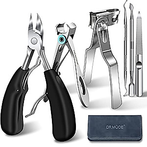 Toenail Clippers for Seniors Thick Toenails, Nail Clipper Set with Ingrown Toenail Tool & 16mm Wide Opening Nail Clippers for Men & 360 Degree Rotary Fingernail Clipper & Leather Case and Nail File