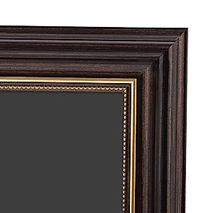 AUEAR, Dollar Bill Frame with Black Mat or 4x9 Business License Holder Without Mat, Easel Stand/Wall Mount, Tempered Glass (Dark Brown with Black Mat, 2-Pack)