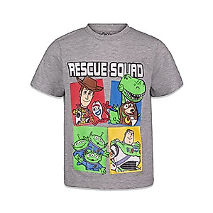 Disney Pixar Toy Story Woody Buzz Lightyear Forky Alien Rex Slinky Dog Toddler Boys 4 Pack T-Shirts Big Kid 3T