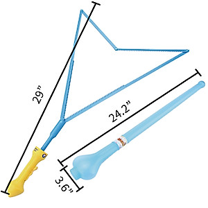 Uncle Bubble Giant Bubble Wands | 3-Piece Set Pack - includes Wand, Big Bubble Sword and 8oz Ultra Bubble Solution | Outdoor Toy for Kids, Boys, and Girls (Giant Bubble Wands, UB112, 1, UB112)