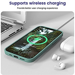 OTOFLY Designed for iPhone 14 Case, Silicone Shockproof Slim Thin Phone Case for iPhone 14 6.1 inch (Pine Green)