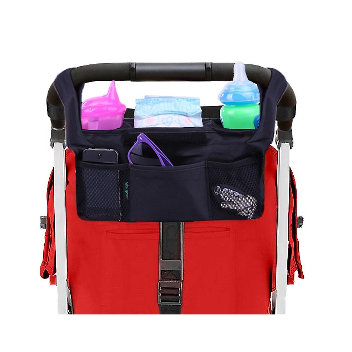 lebogner Luxury Stroller Organizer, Stroller Accessories, Universal Black Baby Diaper Stroller Bag, Stroller Cup Holder, Fits Most Strollers.
