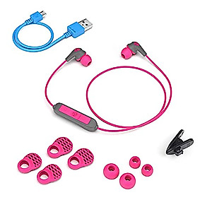 JLab JBuds Pro Wireless Signature Earbuds, Graphite/Pink, Titanium 10mm Drivers, 10-Hour Battery Life, Music Controls, Noise Isolation, Bluetooth 4.1 Extra Gel Tips and Cush Fins