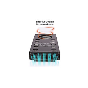 Premium Design USB 2.0 Hub - Multi-Safety Protection 10-Port Powered USB Hub 2.0 with AC Adapter - USB Splitter with Cooling Fan and Mounting Brackets - Aluminum Charging Hub for Multiple Devices