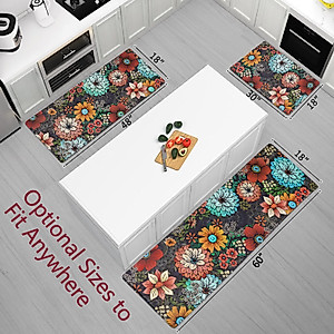 ASPMIZ 3 Pieces Kitchen Mats for Floor, Cushioned Anti-Fatigue Kitchen Rugs Non Slip Memory Foam Kitchen Mats and Rugs Waterproof Kitchen Floor Comfort Mats 18'' x 30'' + 18'' x 48'' + 18'' x 60''