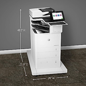 HP LaserJet Enterprise Flow MFP M635z Monochrome All-in-One Printer with built-in Ethernet, 2-sided printing, high-capacity input feeder, wheeled stand & 3-bin stapler/stacker (7PS99A)