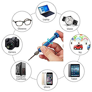Eyeglass Repair Kit, 5-in-1 Multifunctional Precision Screwdriver Set (torxT5~T6,+1.5,-1.5,star0.8) with Mini Keychain Screwdriver for Glasses, Cellphone, Electronics, Watch, Laptop, Jewelry