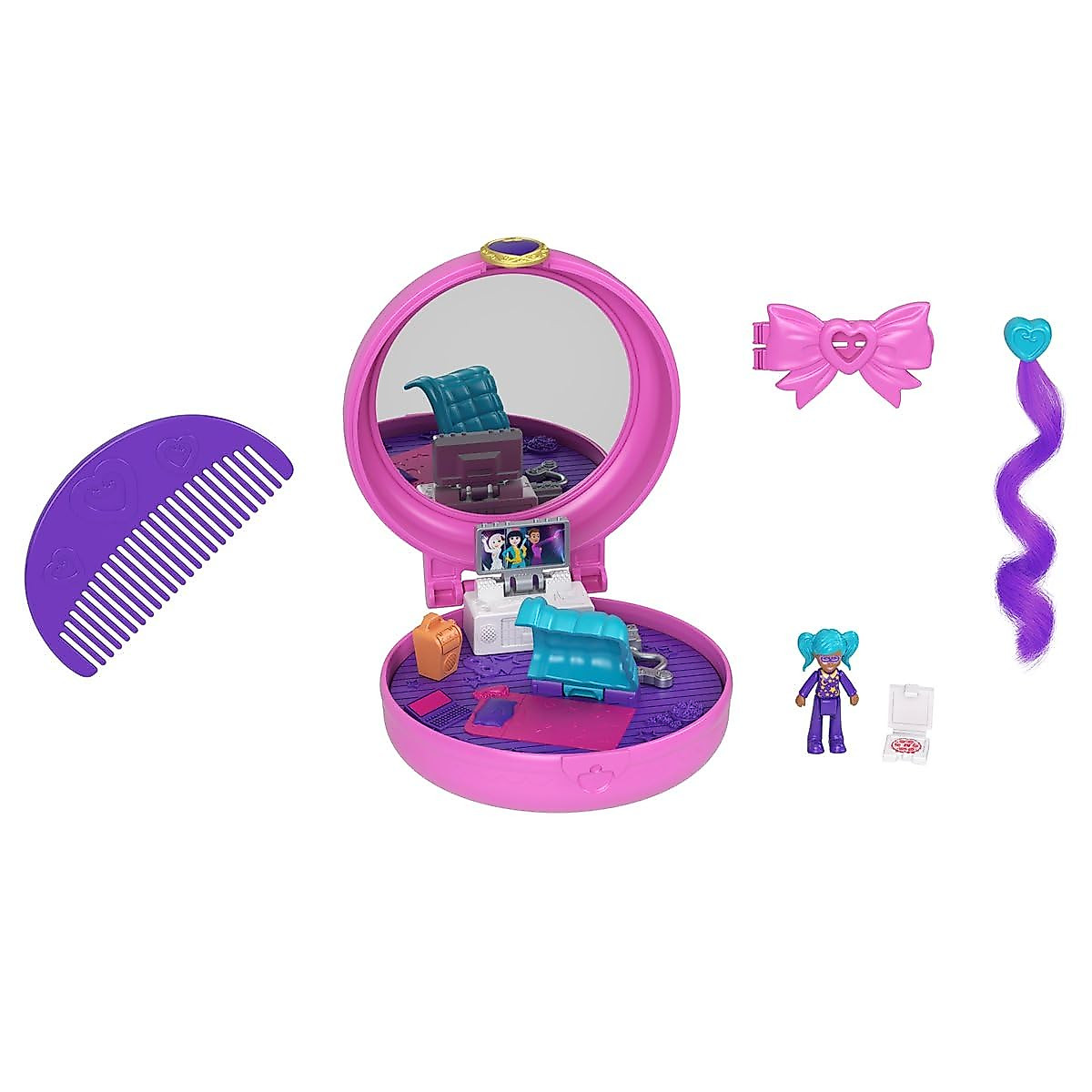 MATTEL Sleepover Clip and Combcompact Polly Pocket