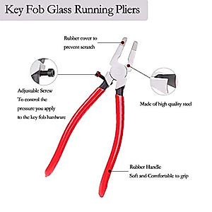 SETROVIC Key Fob Hardware Keychain Hardware Set Includes 1" 4 Color Keychain Hardware with key Rings 24 pcs and Key Fob Glass Running Pliers