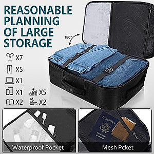 Dinictis 40L Travel Laptop Backpack for 17 Inch Notebook, Carry on Flight Approved Suitcase Backpack, Water Resistant Weekender Business Large Daypack for Men and Women-Black