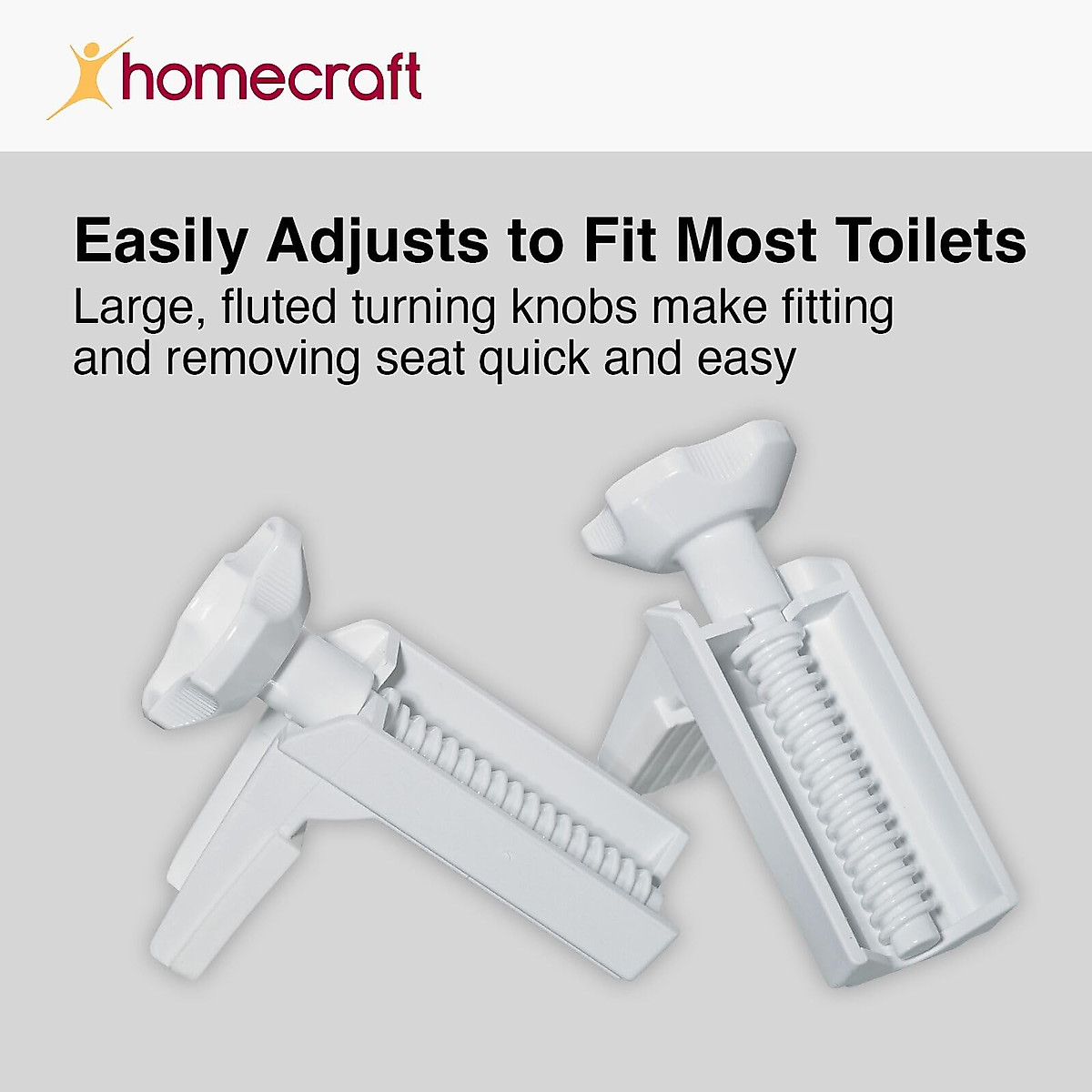 Homecraft Savanah Raised Toilet Seat, 4" High Elevated Toilet Seat Locks Onto Standard Toilets, Portable Assistance Commode Seat with Sturdy Brackets, Medical Aid for Elderly, Disabled, Limited Mobility