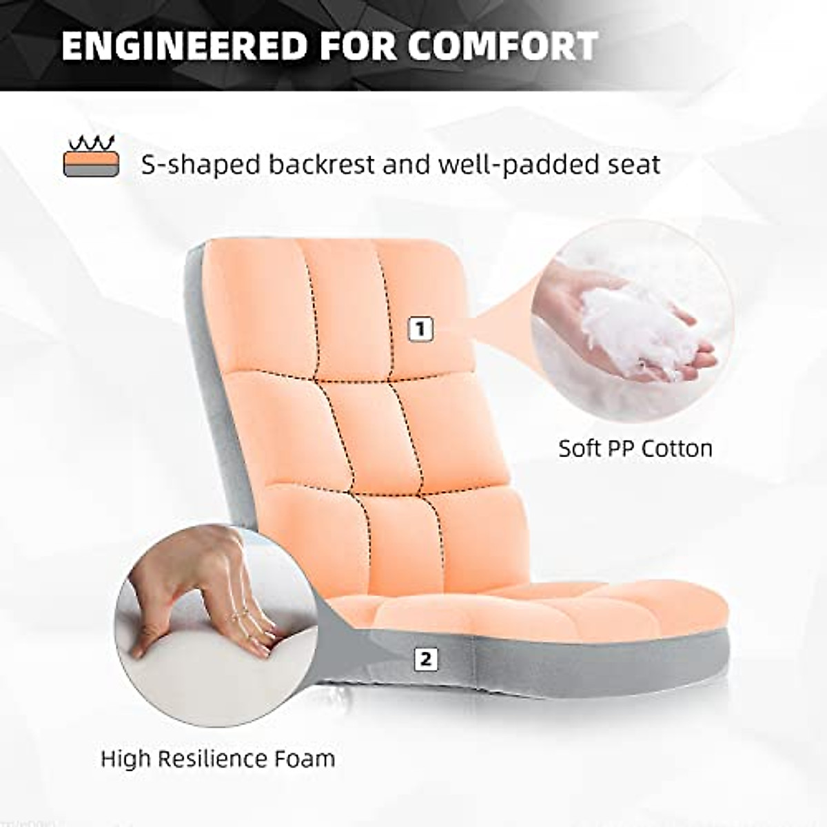 YAMASORO Velvet Office Chairs High Back Executive Chair with Flip-up Arms Home Office Desk Chair with Wheels for Adult (Grey)