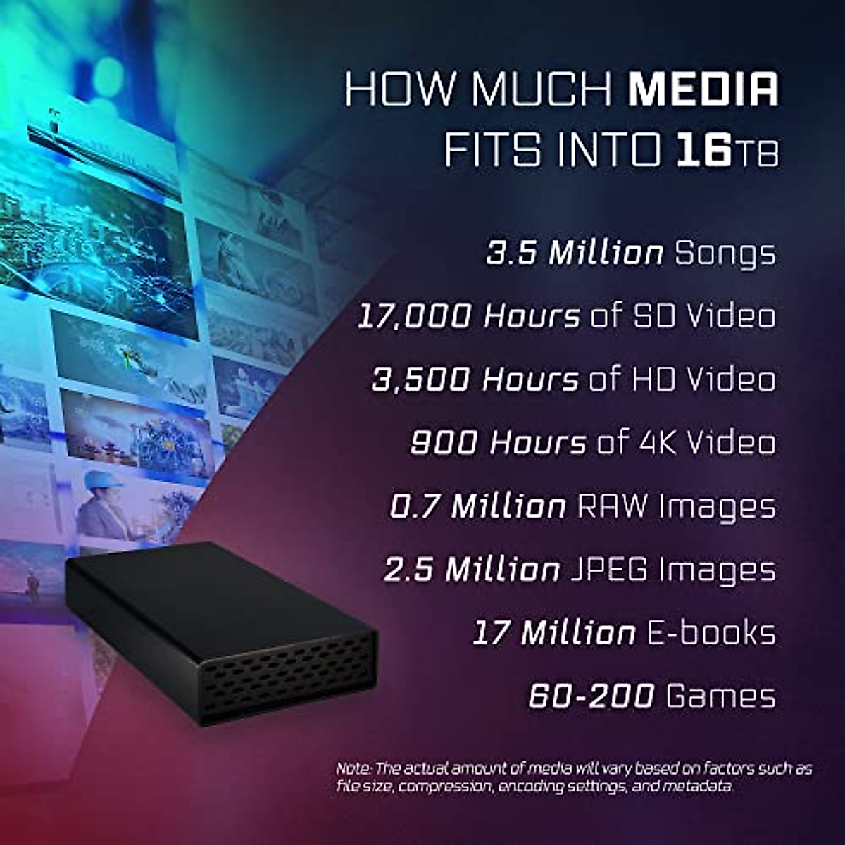 compatily LV22 16TB USB-C 10Gbps External HDD and HUB – Enterprise Hard Drive for Professional Media Creators and Work from Home Office Professionals