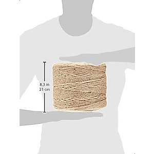Amazon Basics All-Purpose Natural Jute Twine - #60 x 1425' Foot (2.5mm x 435m), Natural, 1 Pack