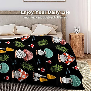 Mushroom Blanket Cute Leaf Plant Throw Blankets Decor Warm Cozy Bedding Sofa Couch Bed Stuff Living Room for Toddler Kids Boys Girls Women Gifts 50"x40"